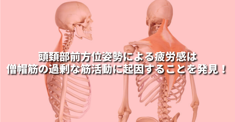 頭頚部前方位姿勢による疲労感は僧帽筋の過剰な筋活動に起因すること 理学療法士・作業療法士・言語聴覚士の求人、セミナー情報なら【post】